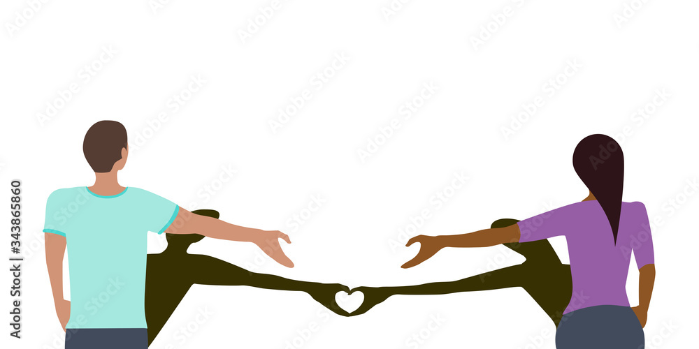 Social distancing greeting concept vector where two people remain at a ...