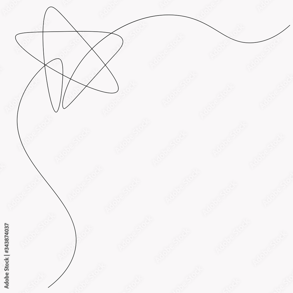 Star continuous line drawing, vector illustration Stock Vector | Adobe ...