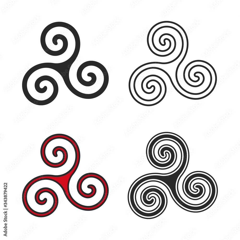 triskelion symbol flat and line style vector illustration Stock Vector ...