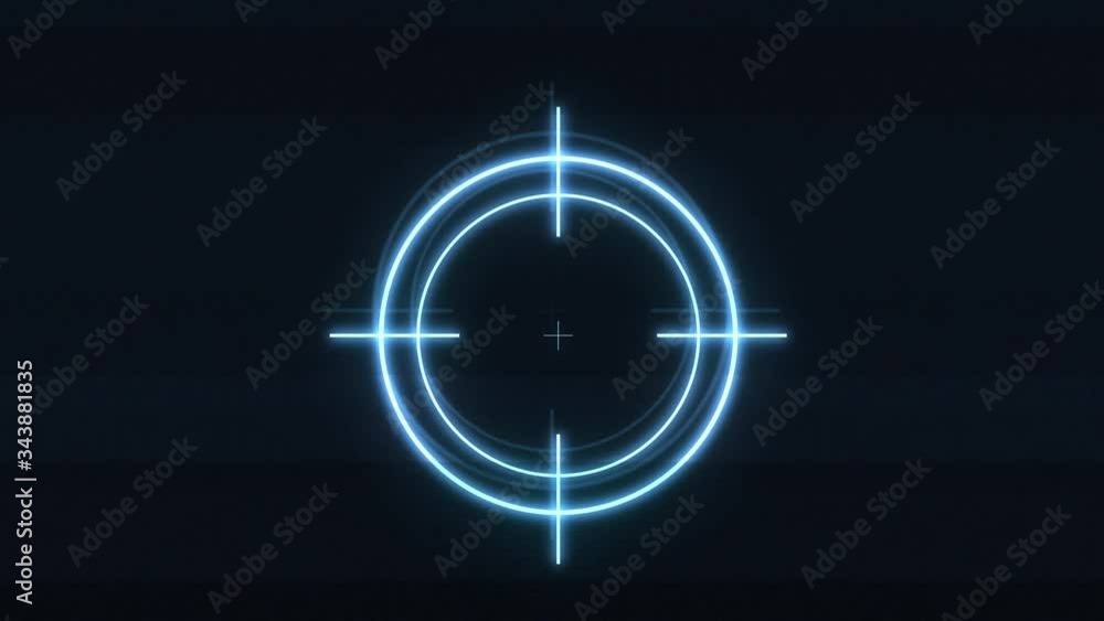 Shooting Target Icon With Glitch Effect/ 4k animation of a technology ...