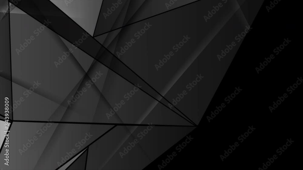 Dark grey glossy abstract low poly technology motion background. Video ...