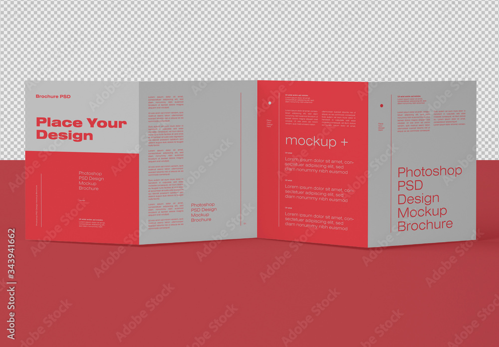 Front of Fourfold Brochure Mockup Stock Template | Adobe Stock