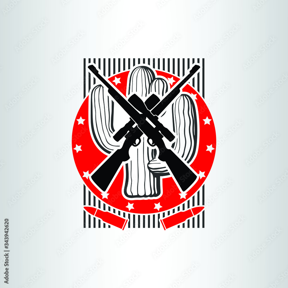 Shooting Company, Guns and Revolver vintage Logo, signs with crossed ...