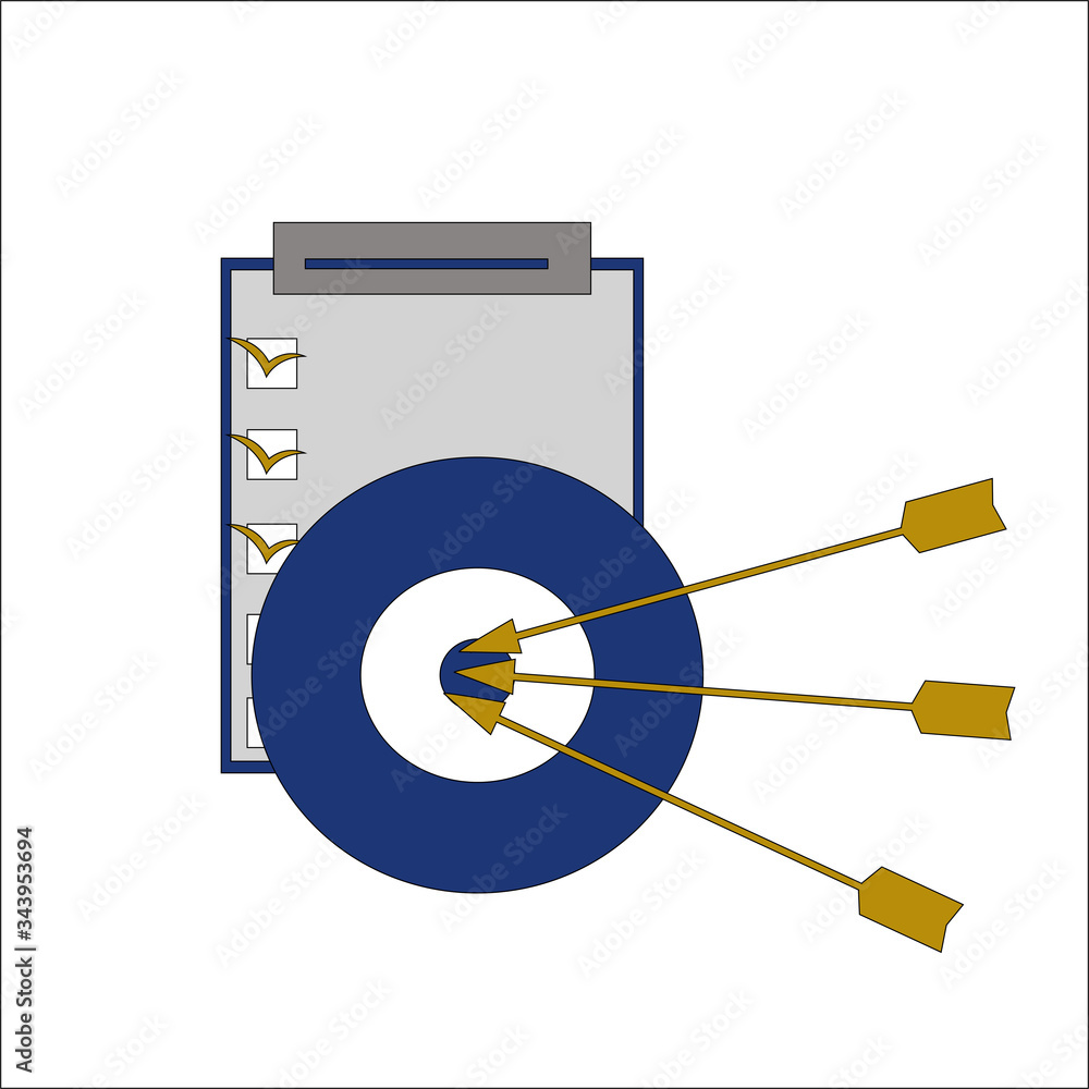 Concept of accomplished goals and objectives. Target hit target. Arrow ...