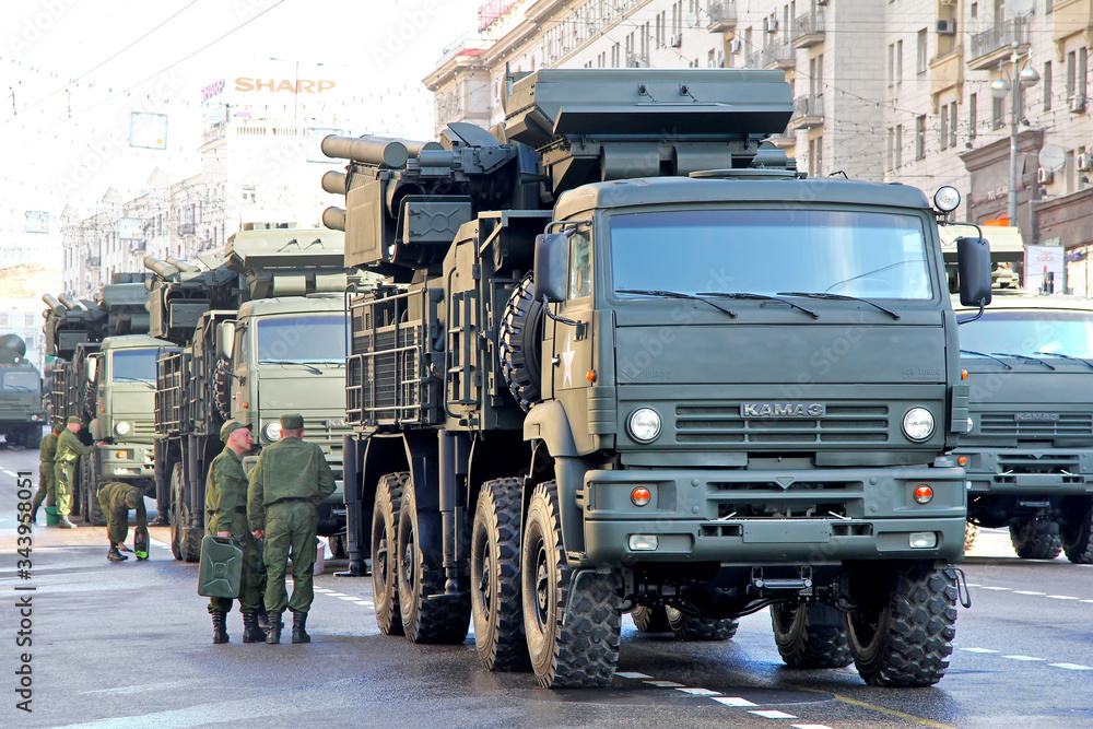 Combined missile and anti-aircraft artillery weapon system Pantsir-S1 ...