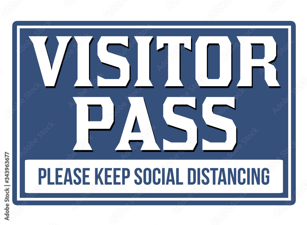 Visitor pass blue sign or emblem Stock Vector | Adobe Stock