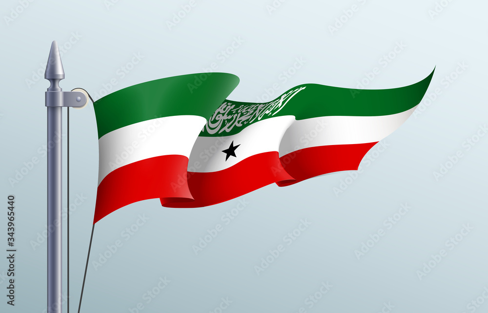 Somaliland flag state symbol isolated on background national banner ...