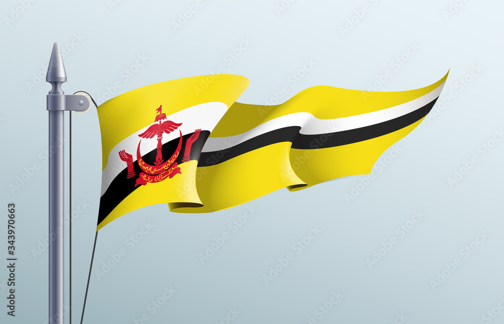 Vecteur Stock Brunei flag state symbol isolated on background national ...