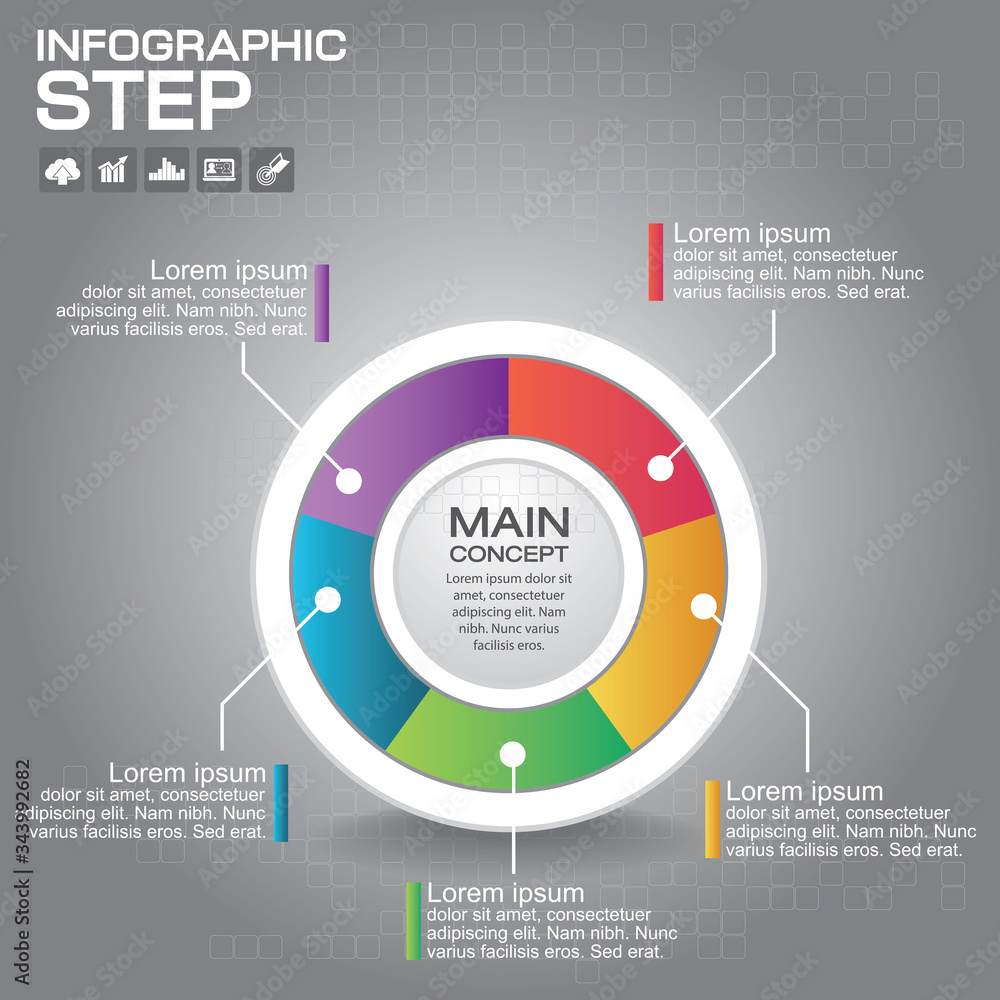 Vector circle business concepts with icons / can use for infographic ...