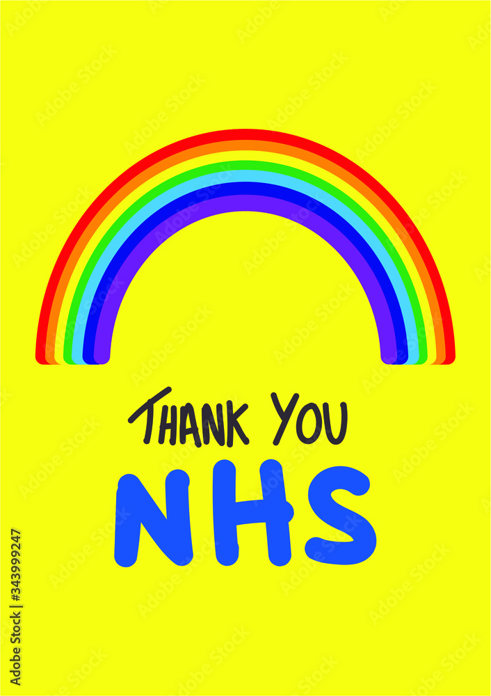 THANK YOU NHS rainbow vector - Coronavirus pandemic 2020 Stock Vector ...
