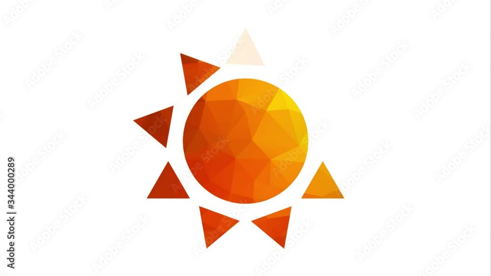 Motion Of Elements Forming Amazing Stylized Abstract Sun With Geometric ...