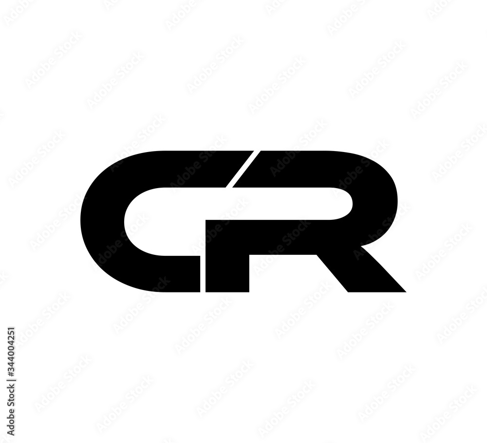 Initial 2 letter Logo Modern Simple Black CR Stock Vector | Adobe Stock