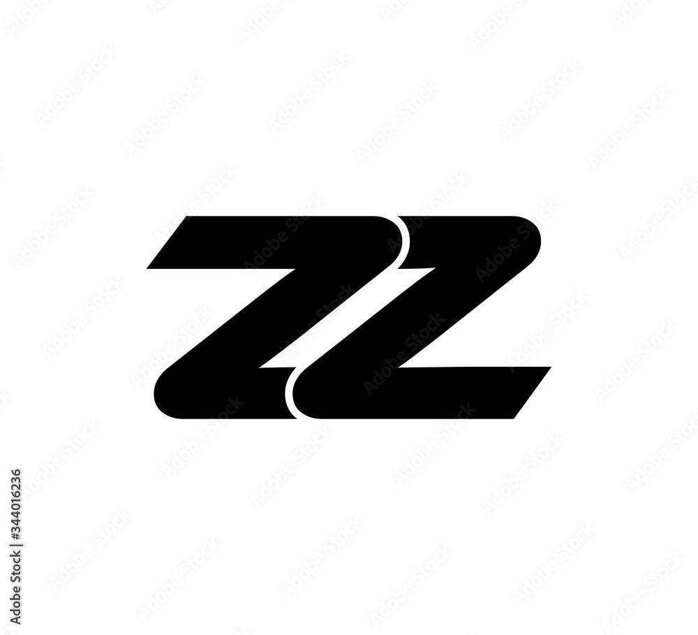 Initial 2 letter Logo Modern Simple Black ZZ Stock Vector | Adobe Stock