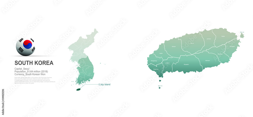 jeju do map. detailed south korea city, provinces vector map series ...