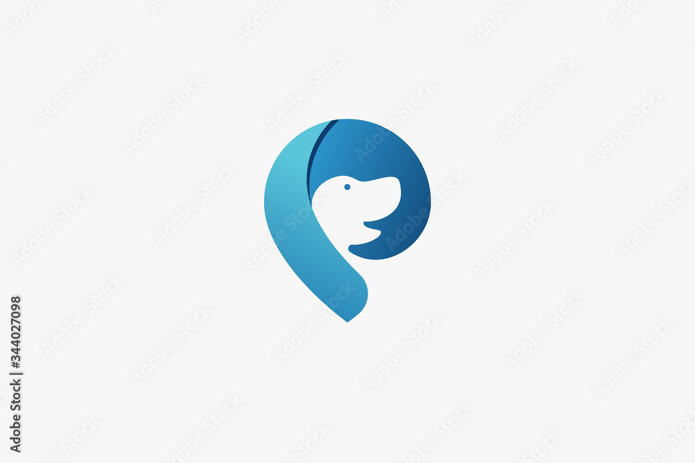 pet care logo vector graphic with an icon that combinated from letter P ...