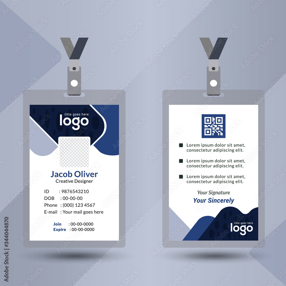 Modern & Creative ID Card Design Template. Identity badge With Photo ...