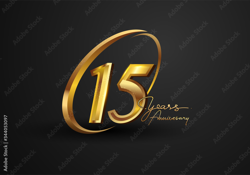 15 Years Anniversary Celebration. Anniversary logo with ring and ...