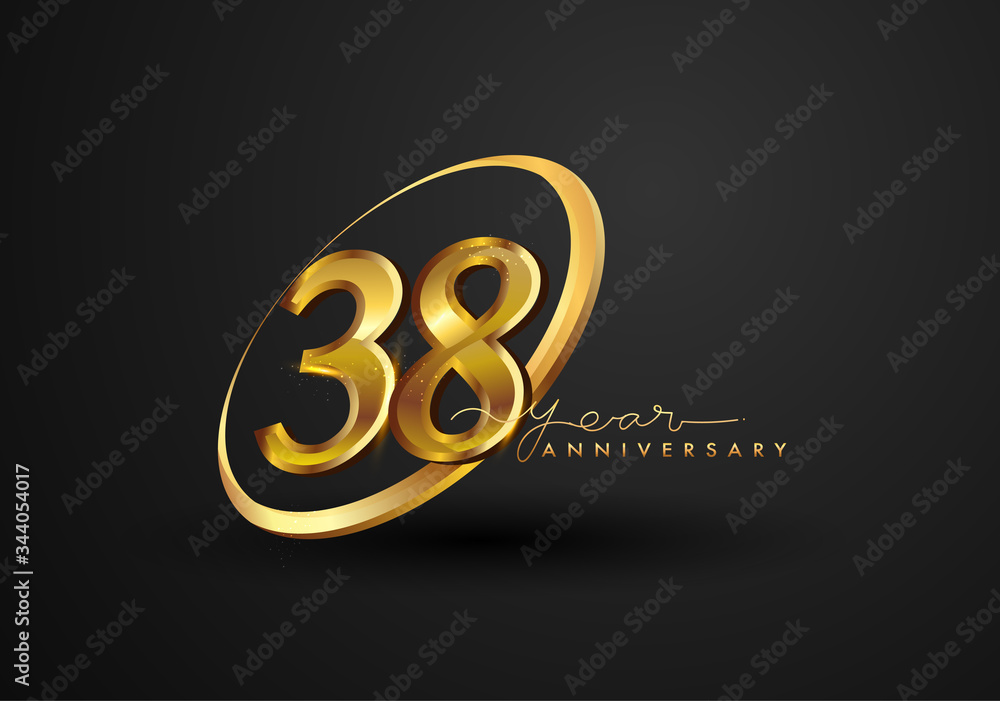 38 Years Anniversary Celebration. Anniversary logo with ring and ...