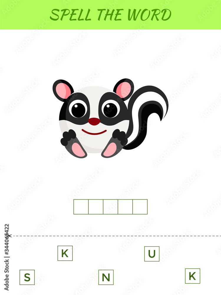 Spelling word scramble game template. Educational activity for ...