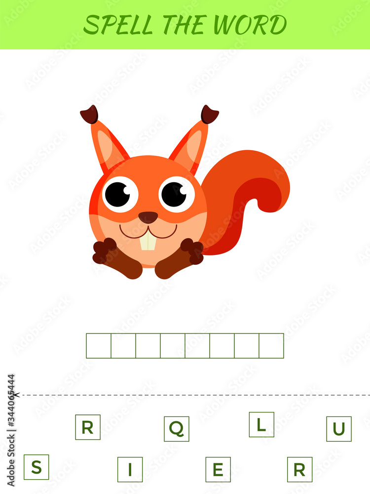 Spelling word scramble game template. Educational activity for ...