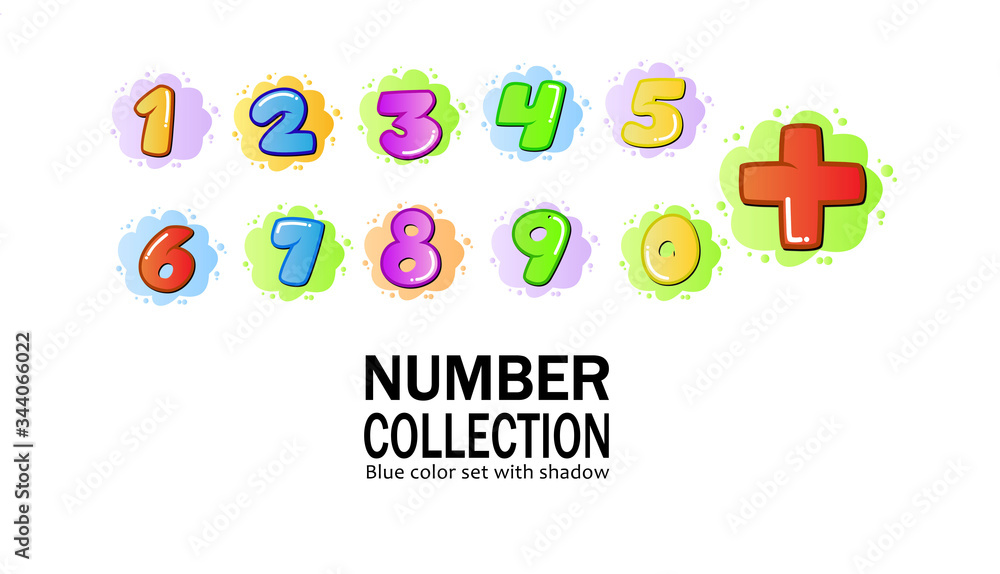 cartoon colorful numbers kids from 1 to 10. Kids learning material ...