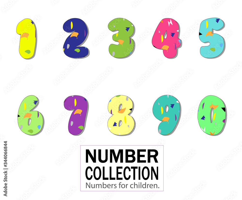 Obraz Cartoon Colorful Numbers Kids From 1 To 10 Kids Learning