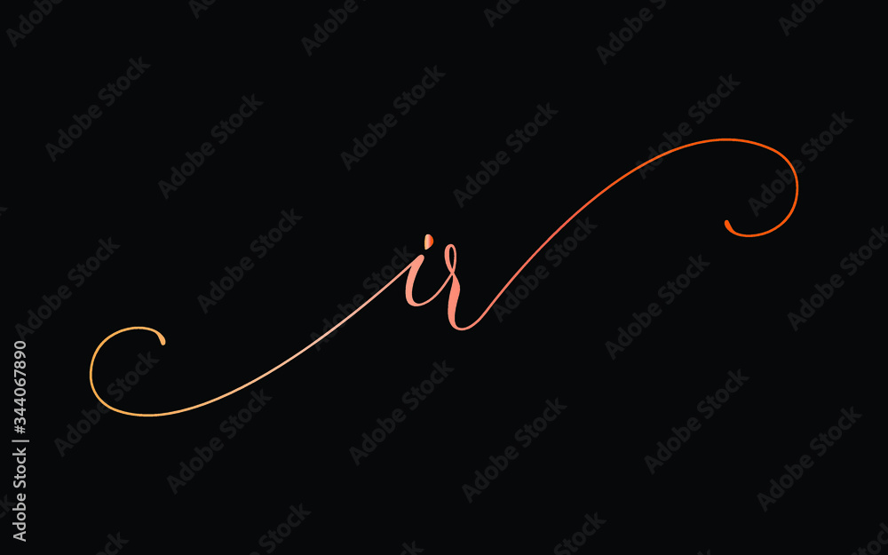 ir or i, r Lowercase Cursive Letter Initial Logo Design, Vector ...