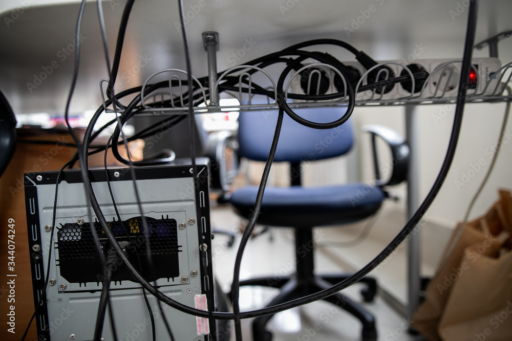 wires connected to a personal computer, the problem of loose wires in ...