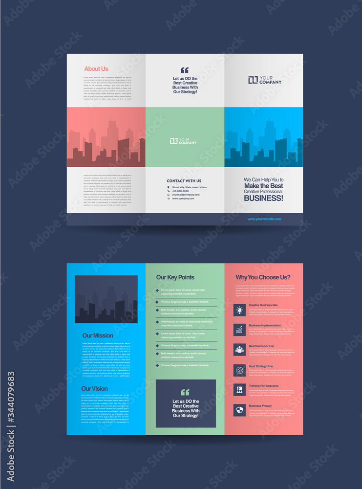 Business Tri-fold Brochure Design | Three Folded Flyer | Handout Design ...