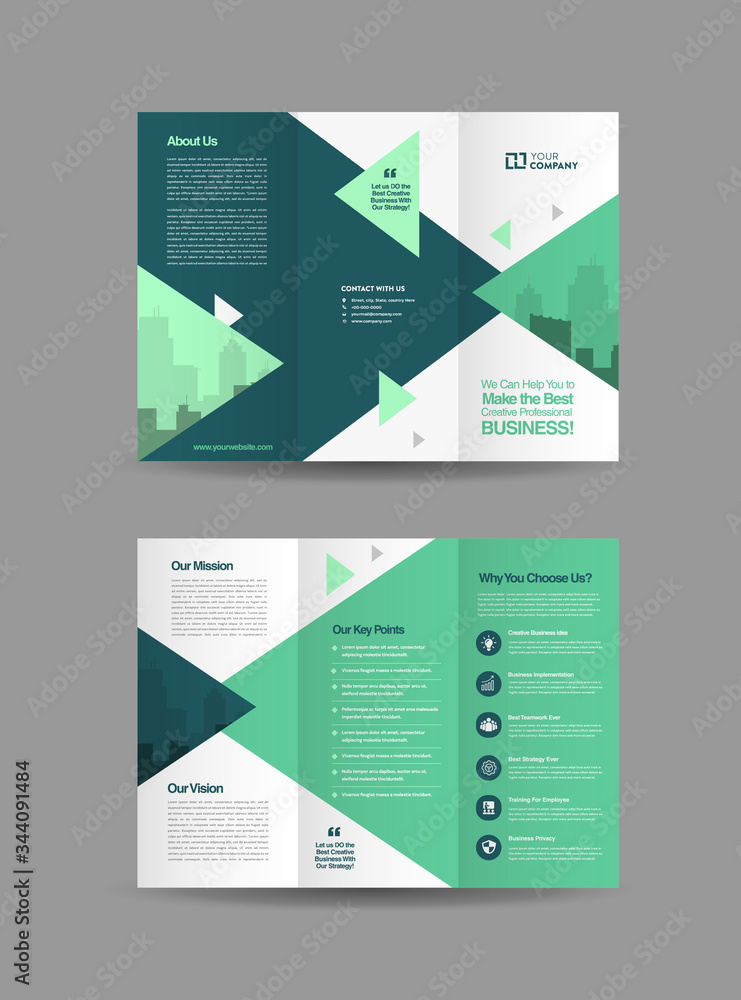 Business Tri-fold Brochure Design | Three Folded Flyer | Handout Design ...