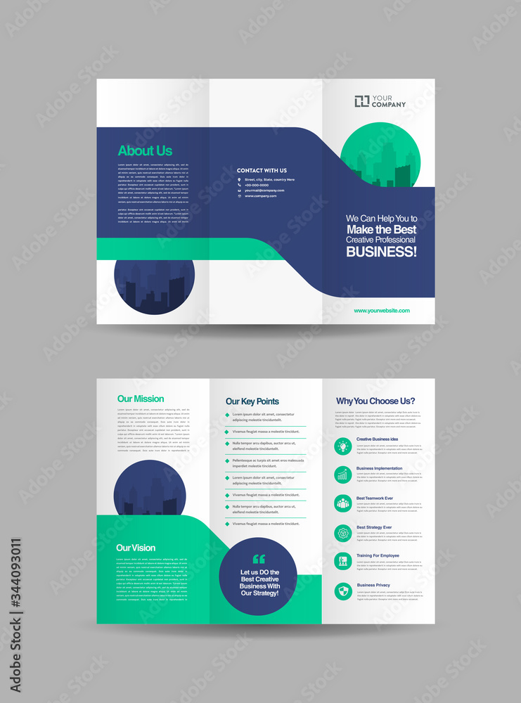 Business Tri-fold Brochure Design | Three Folded Flyer | Handout Design ...
