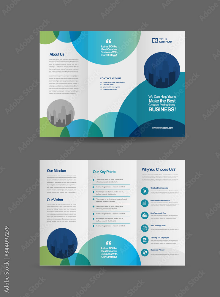 Business Tri-fold Brochure Design | Three Folded Flyer | Handout Design ...