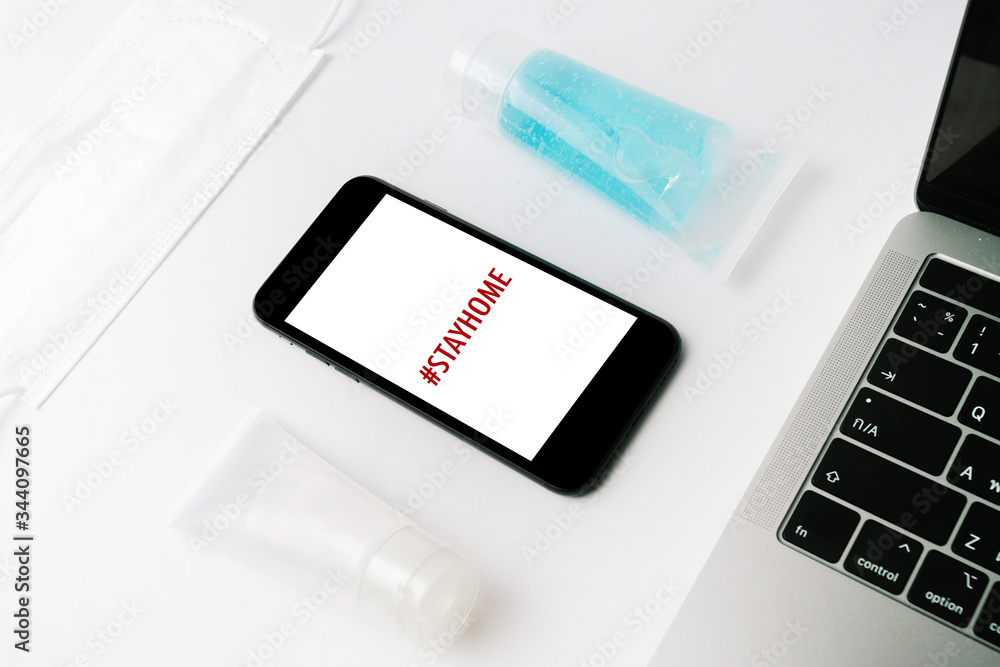 Quarantine and warning, attention, outbreak alert notification on ...