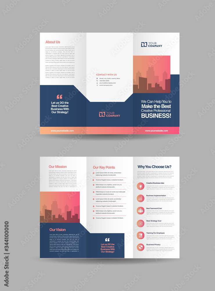 Business Tri-fold Brochure Design | Three Folded Flyer | Handout Design ...