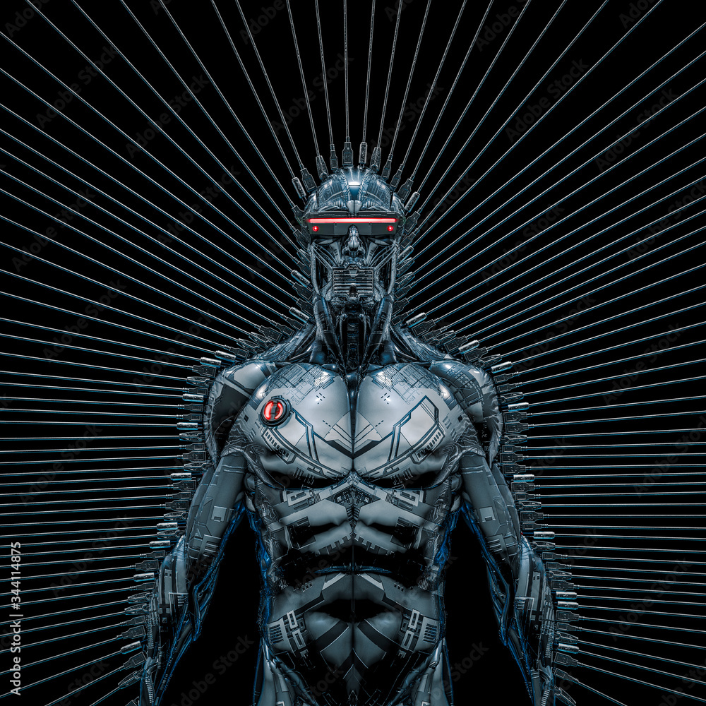 Data connection achieved / 3D illustration of science fiction ...