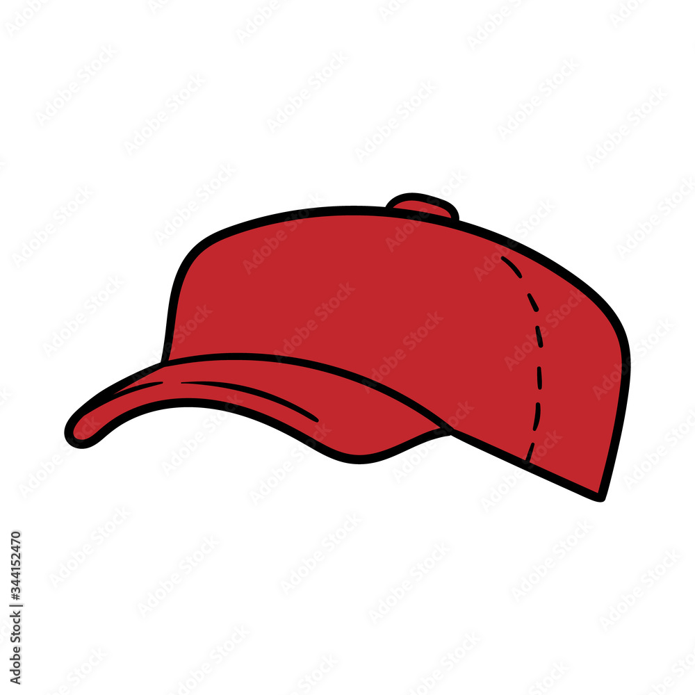 Vector Cartoon Baseball Cap Illustration Stock Vector | Adobe Stock