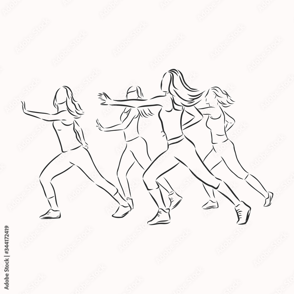 zumba dancers illustration . Zumba, Zumba dancers, fitness, dancer ...