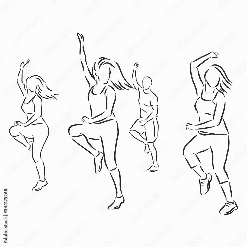 zumba dancers illustration . Zumba, Zumba dancers, fitness, dancer ...