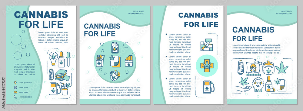 Cannabis for life brochure template. Hemp products, medical marijuana ...