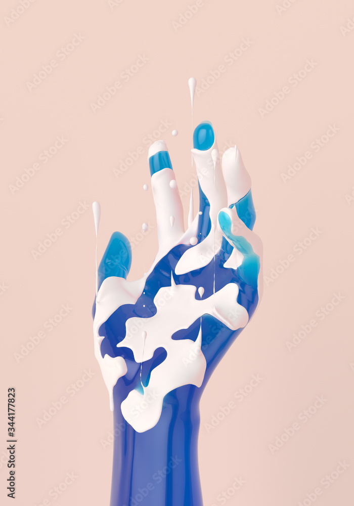 Art creative abstract hand gesture graphic design, blue hand sculpture ...
