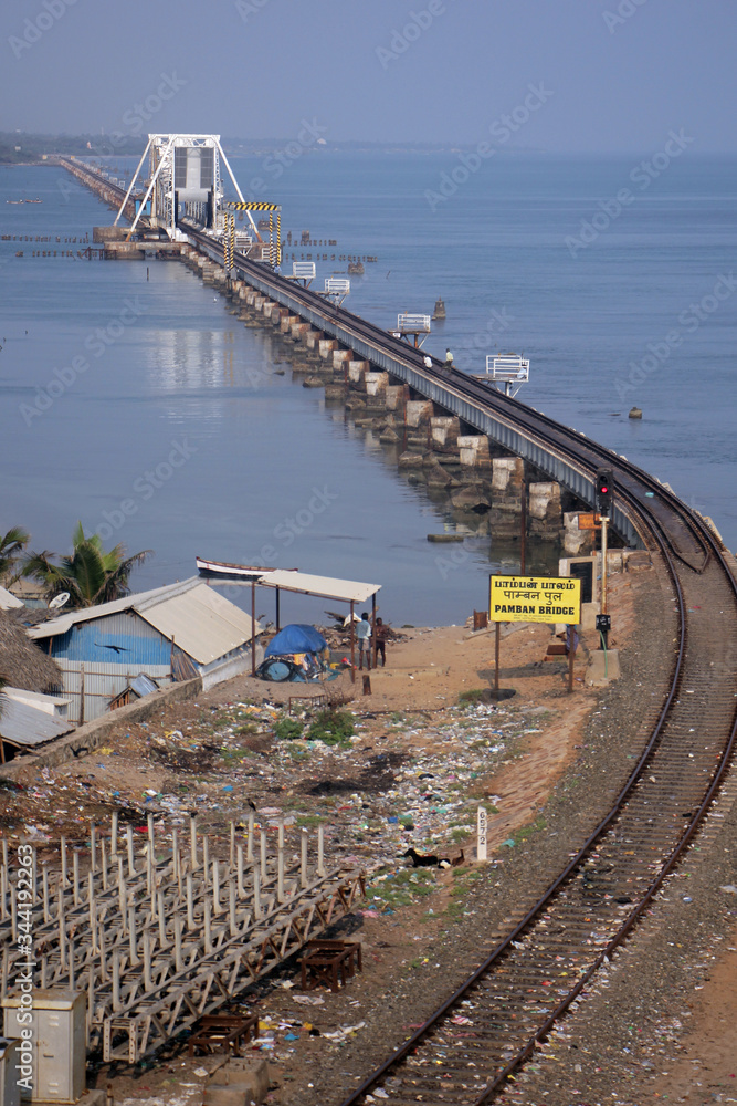 Pamban Bridge is a railway bridge which connects the town of Mandapam ...