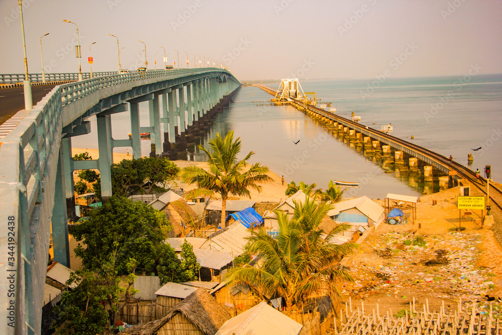 Pamban Bridge is a railway bridge which connects the town of Mandapam ...