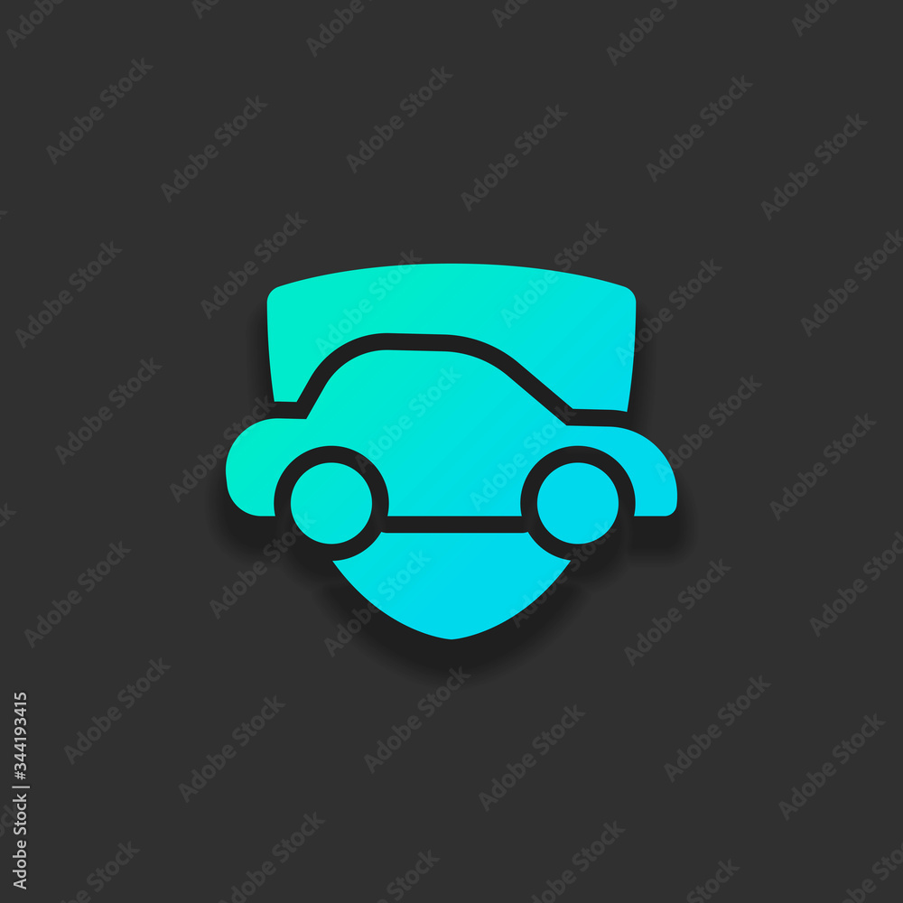 Car protect, shield of secure, auto icon. Colorful logo concept with ...