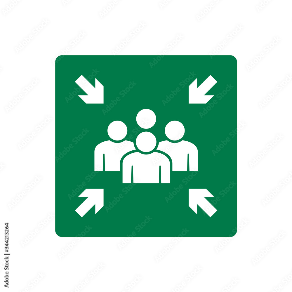 fire assembly point vector icon Stock Vector | Adobe Stock