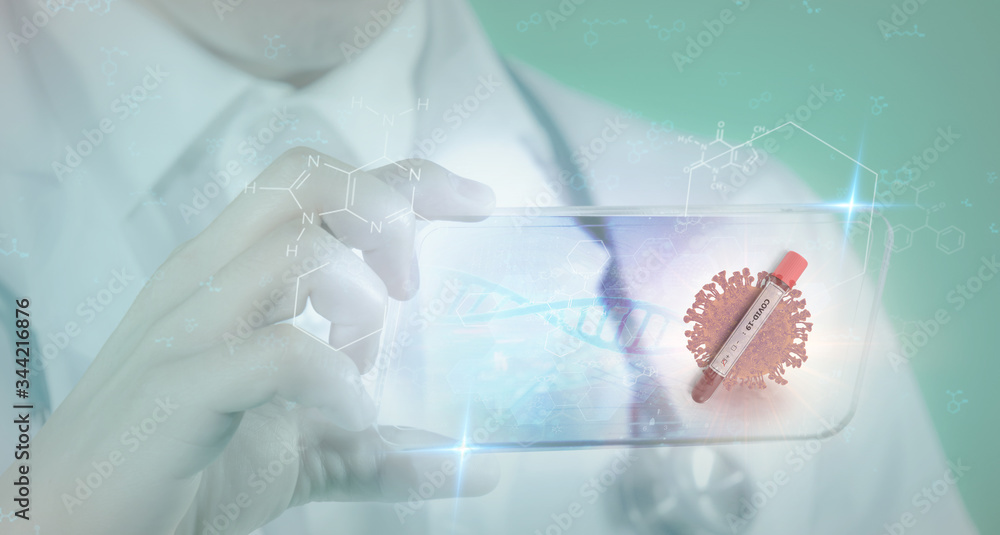 Futuristic Technology in medical concept to finding corona virus covid ...