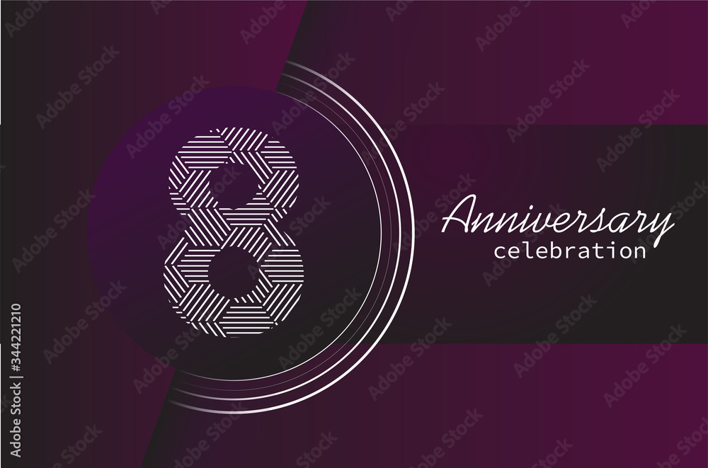 8 years anniversary celebration logo vector template design Stock ...