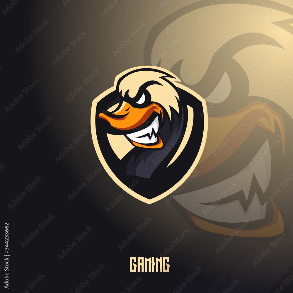 Duck mascot logo design with modern illustration concept style for ...