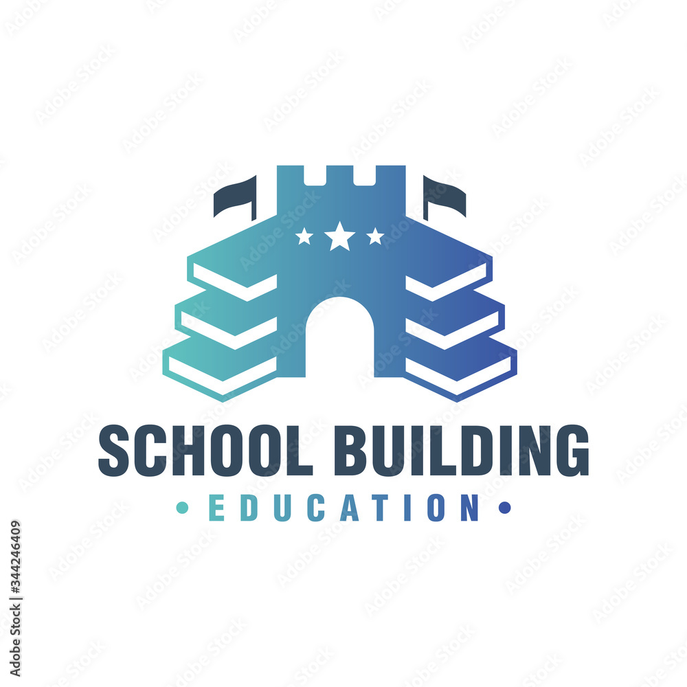 school building book logo Stock Vector | Adobe Stock