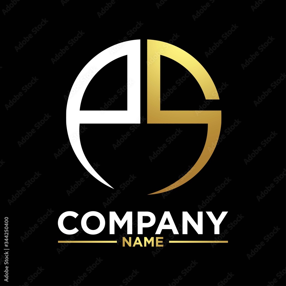 PS initials circle logo monogram designs modern templates luxurious ...