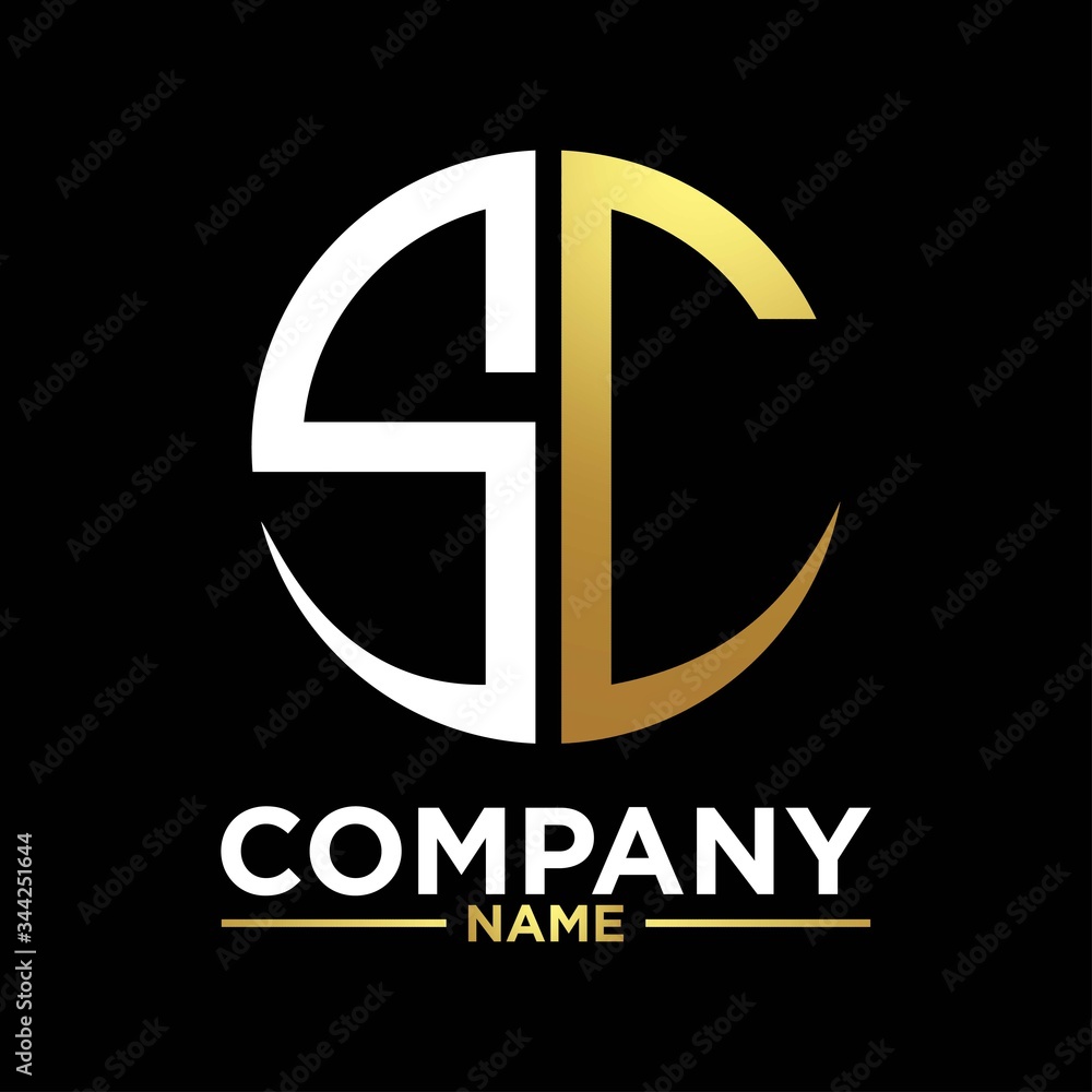 SC initials circle logo monogram designs modern templates luxurious ...